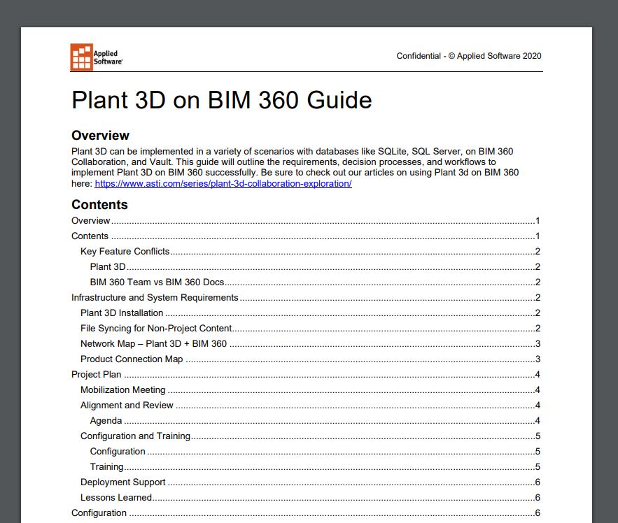 Plant 3D on BIM 360 Implementation Guide